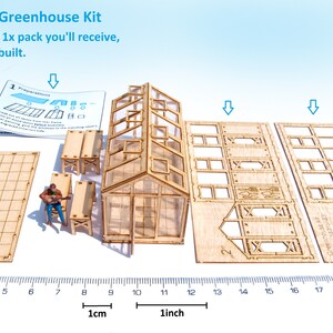 Miniature Greenhouse KIT, HO Scale 1:87 20mm Laser Cut Model Railway ...