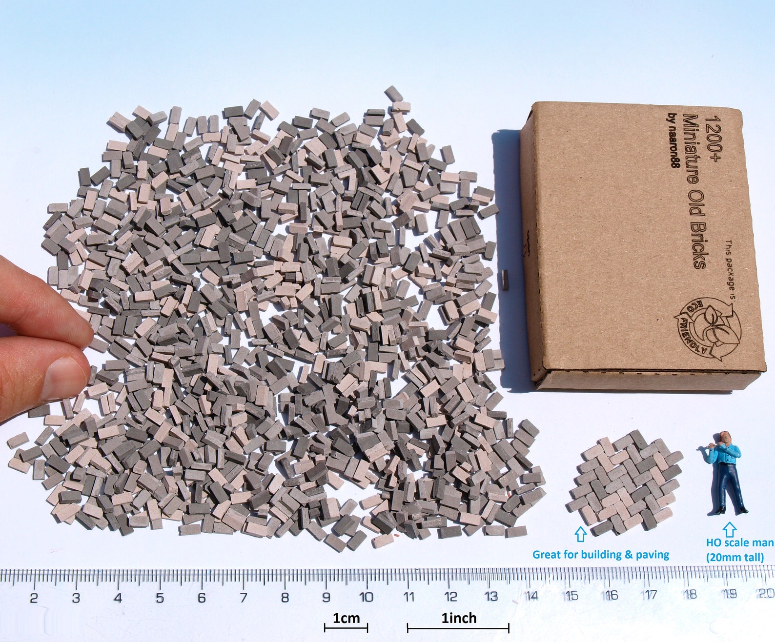 1200 Miniature Gray Bricks O Scale 1:48 Cobblestone Mix of 3 - Etsy
