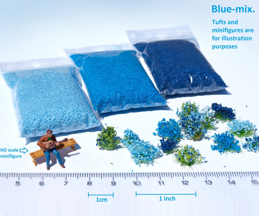 Miniature Flower Petals Blooms Leaves Set Blue Mix HO O Scale Model ...