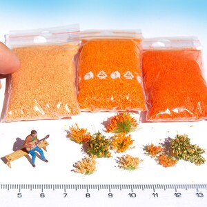 Miniature Flower Petals Blooms Leaves Set Orange Mix HO O Scale Model ...