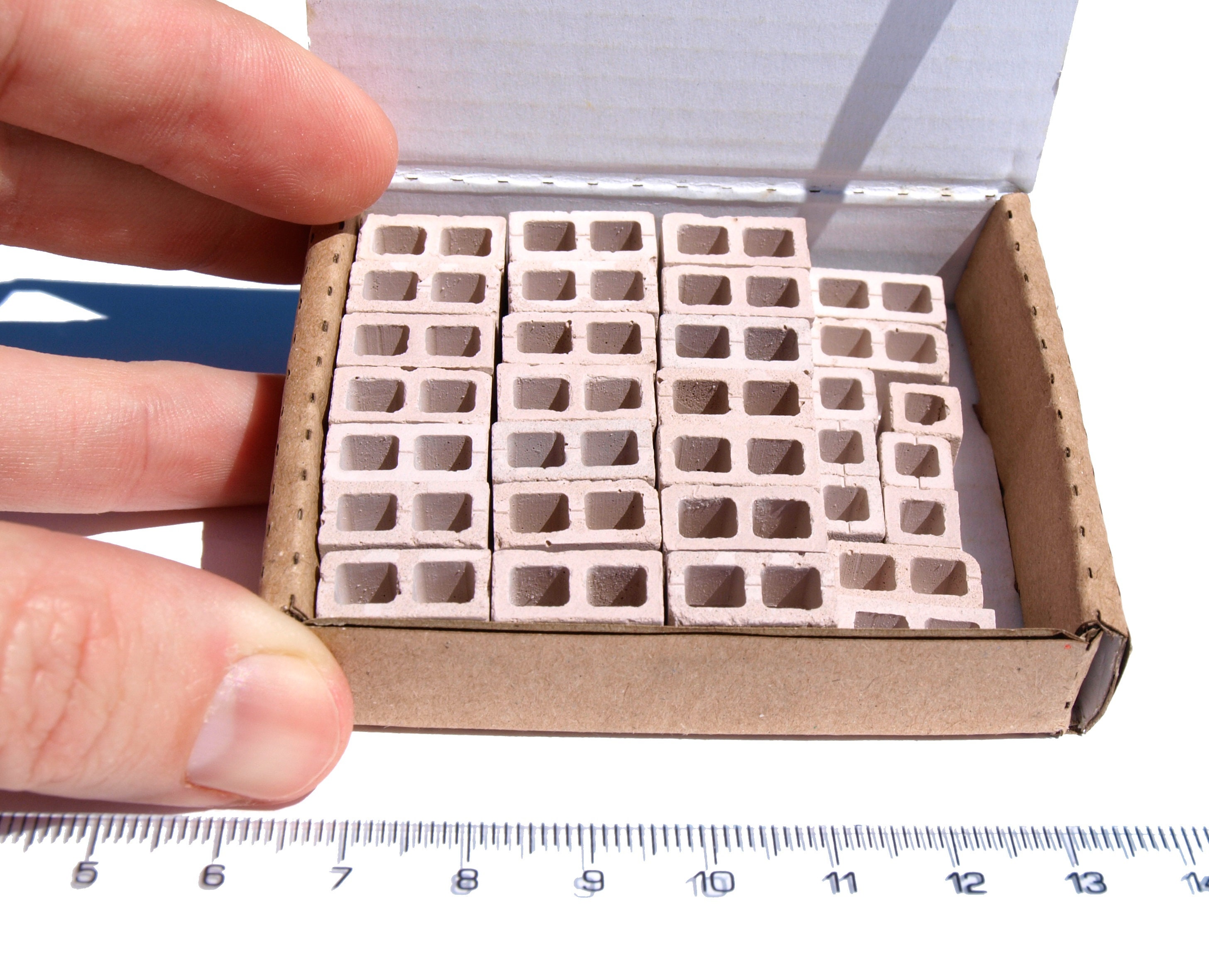 1/35 1/43 O Scale Cinder Blocks 50pc Concrete Model Bricks Dollhouse ...