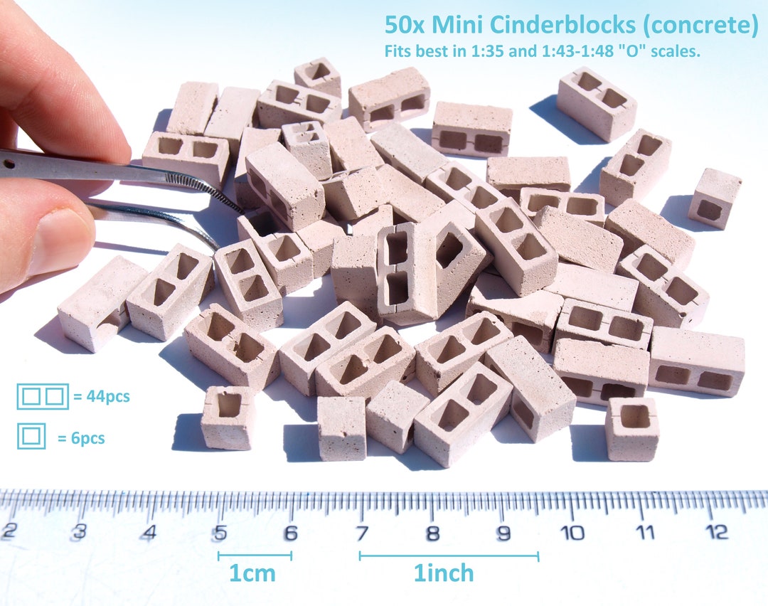 Miniature Cinder Blocks 50pcs, 1:35 Scale Diorama Bricks - Etsy