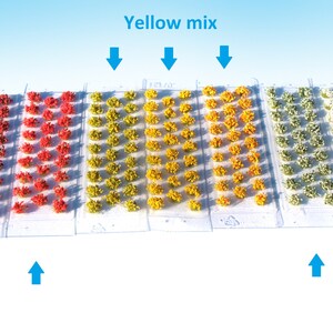Miniature Flower Tufts Yellow Mix HO O Scale for Model Railway ...