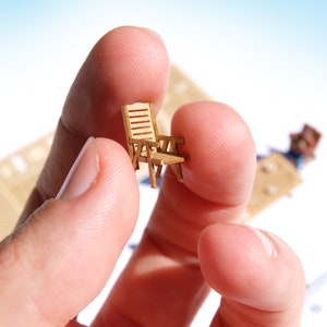 HO Miniature Table + 6chairs KIT, 1:87 Scale Model Railway Diorama ...