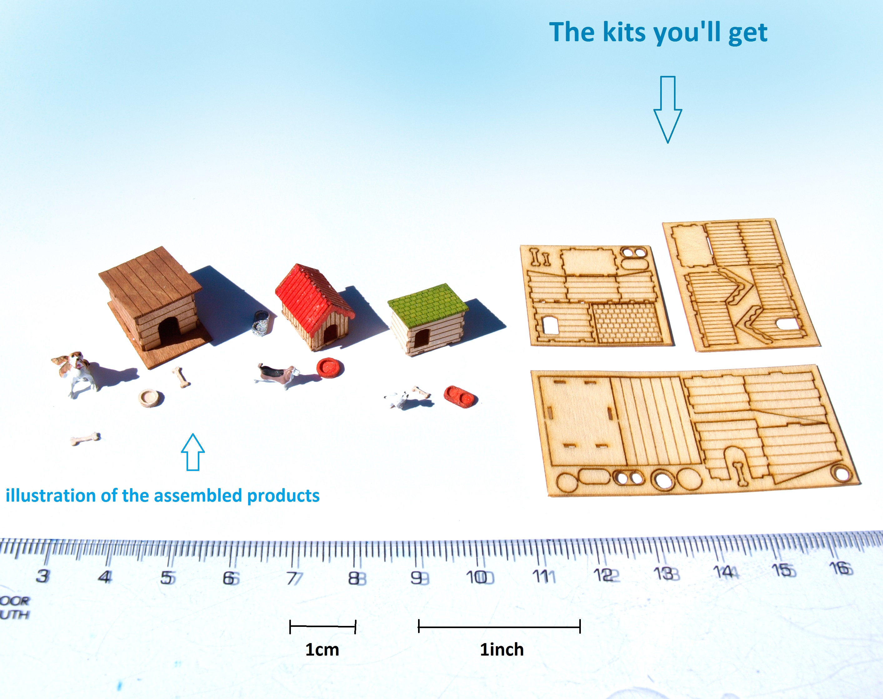 Miniature Dog House Kits HO OO 1:87 Scale Model Railway - Etsy UK