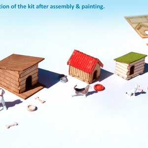 Miniature Dog House Kits HO OO 1:87 Scale Model Railway Diorama ...