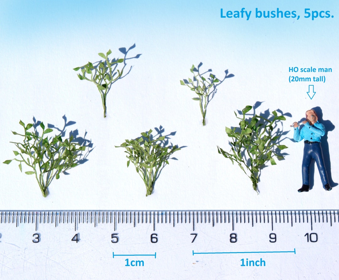 Miniature Leafy Bush a Plants Shrubs HO OO Scale 1/87 1:72 Model ...