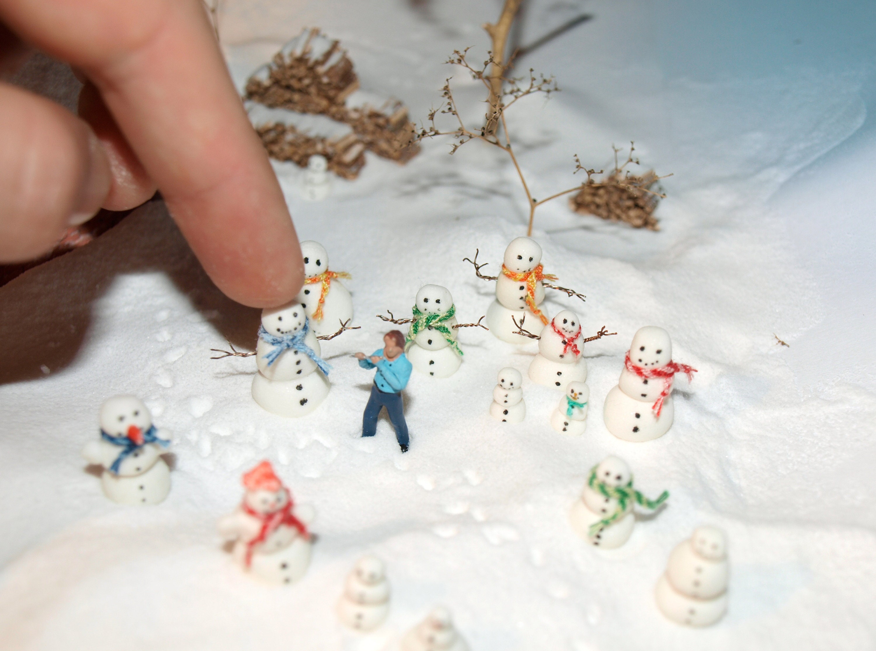 Miniature HO Scale Sledge Snowman Winter Model Railway - Etsy