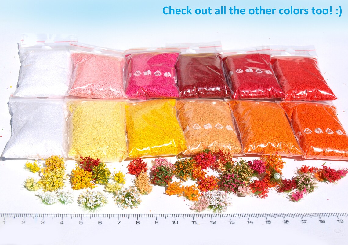 Miniature Flower Petals Blooms Leaves Set Orange Mix HO O | Etsy