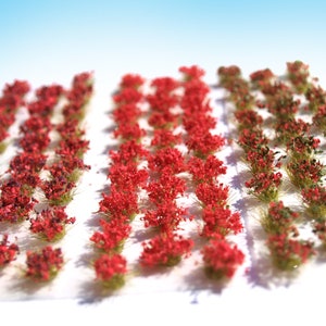 Miniature Flower Tufts Red Mix HO O Scale for Model Railway & Dollhouse ...