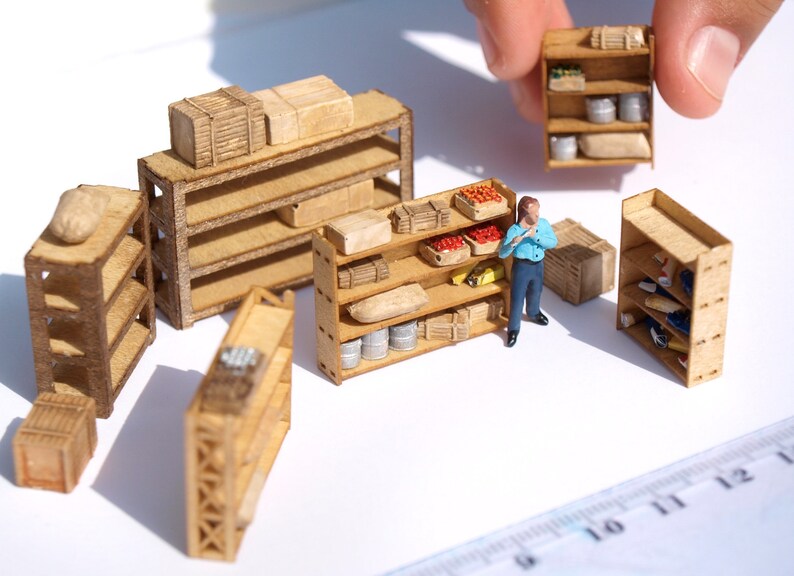 Miniature Shelf Shelves Rack KIT HO OO Scale Model Storage - Etsy
