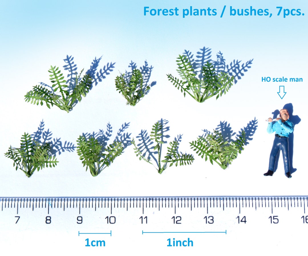 Miniature Forest Bushes: HO OO Scale Model Railway Scenery (7pcs) - Etsy