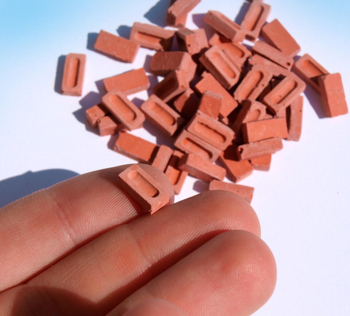1:24 Miniature Bricks 50pc Red G Scale Model Dollhouse Diorama - Etsy