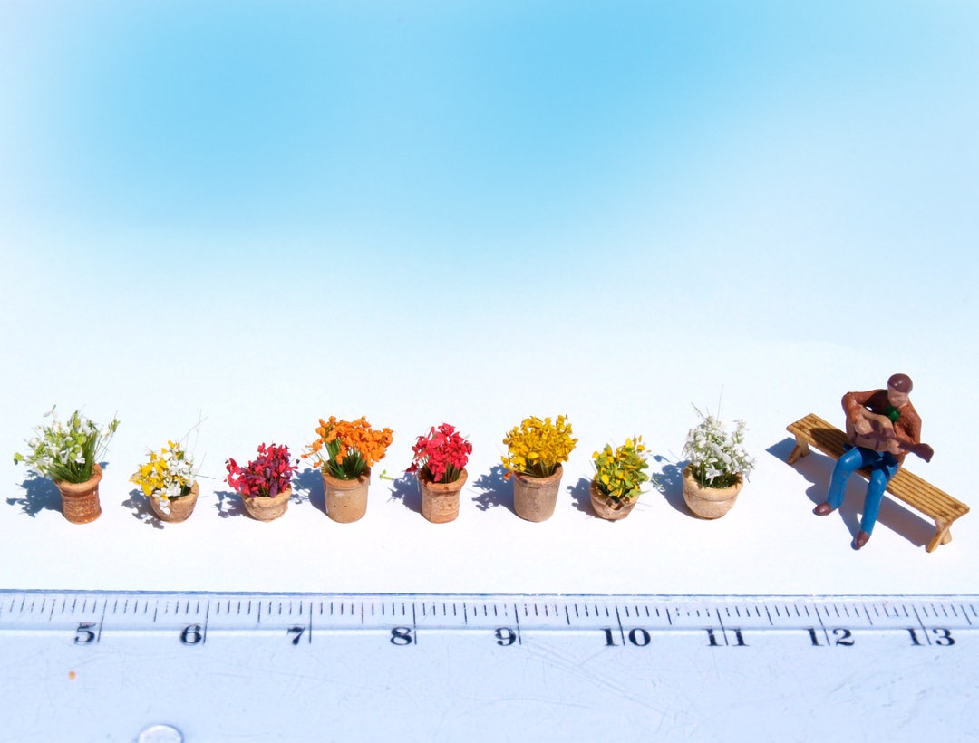 Miniature Flower Pots, HO Scale Model Railway Diorama 8 Pcs - Etsy