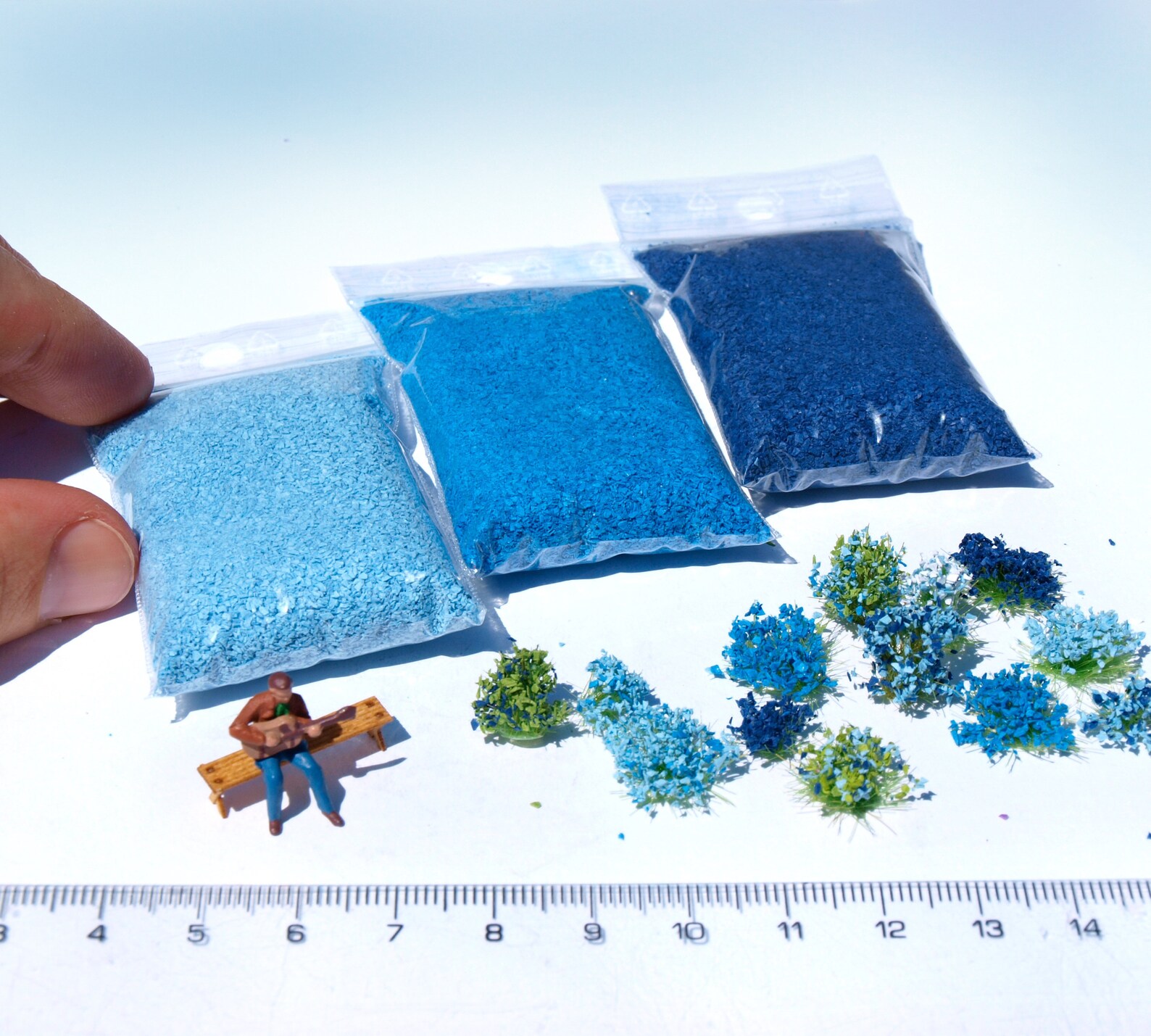 Miniature Flower Petals Blooms Leaves Set Blue Mix HO O Scale - Etsy