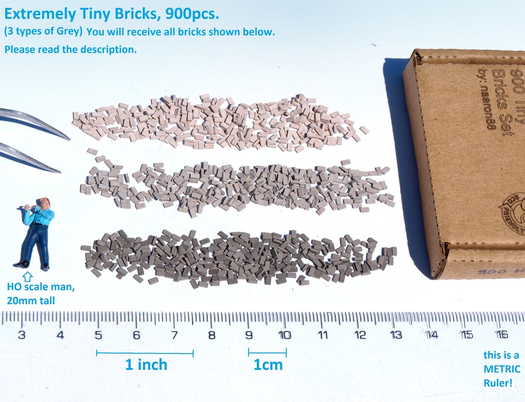 900+ Tiny Bricks Gray Mix HO/N Scale Model Diorama Scenery - Etsy