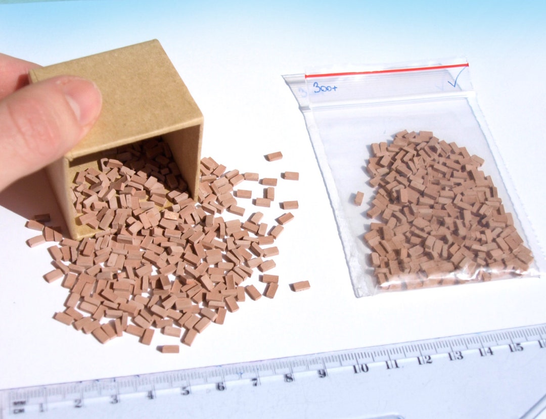 300+ Brown Miniature Bricks O Scale 1:48 for Dollhouse Modeling and ...