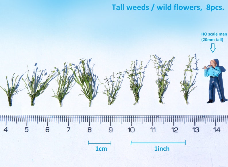 Miniature Tall Weed / Wild Flowers Plants Grass Tufts 8pcs HO - Etsy