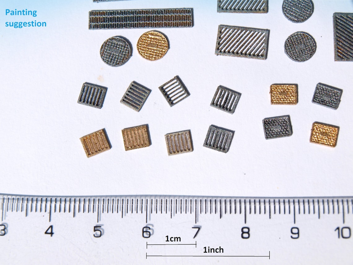 HO OO Scale Manhole Covers Storm Drain Sewer Set Miniature Model ...