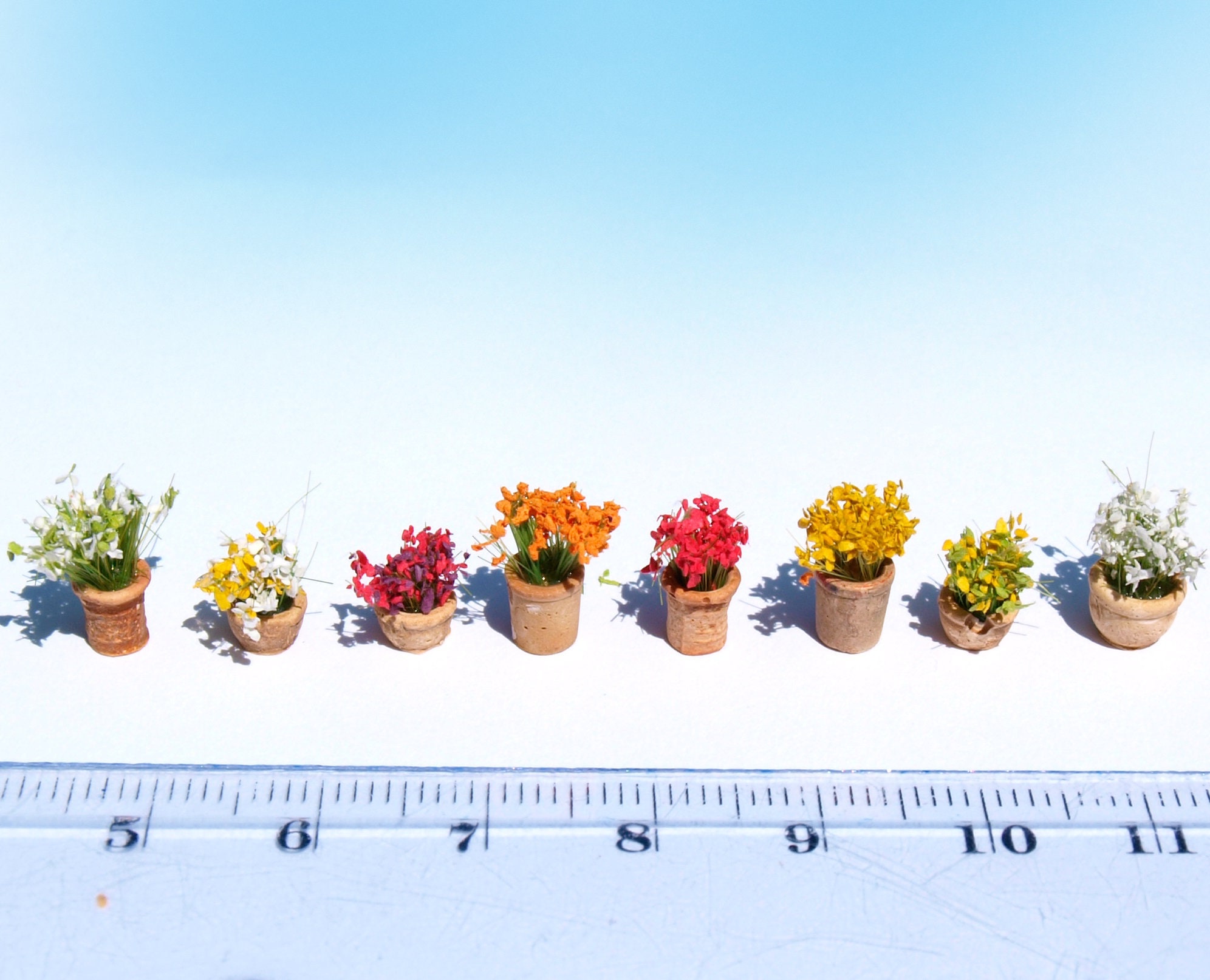 Miniature Flower Pots, HO Scale Model Railway Diorama 8 Pcs - Etsy