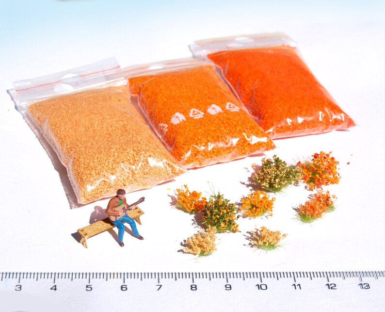 Miniature Flower Petals Blooms Leaves Set Orange Mix HO O | Etsy