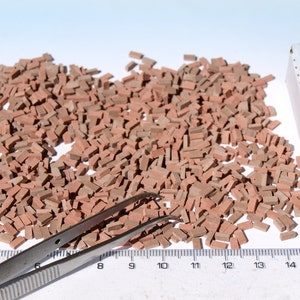 1200+ Miniature Bricks O Scale 1:48 Dark Brown Old Mix, for Dollhouse ...