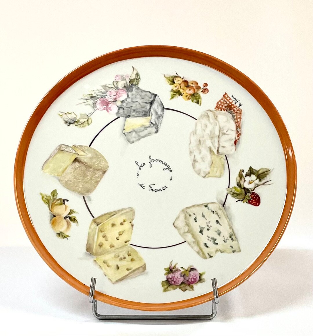 Hand-painted Cheese Board on Porcelain - Decorated With French Cheeses ...