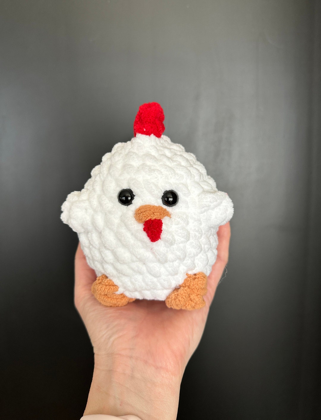 Crochet Rooster Chicken/softie Plushie/white Stuffed Rooster/hand ...