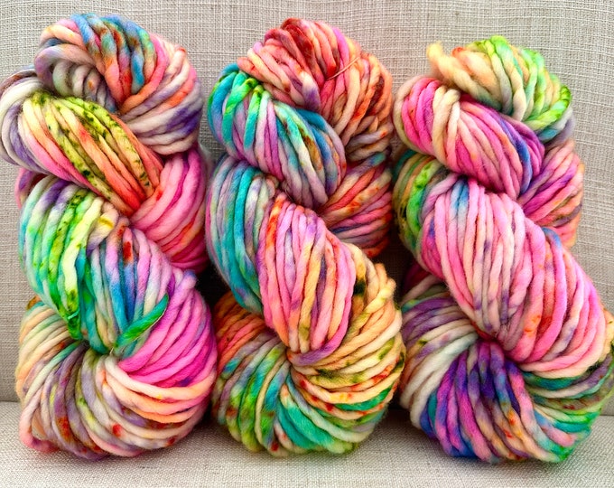 Hand Dyed-super BULKY LUSH Fluff Single Ply Yarn/98 Yd 150 Gram Skein ...