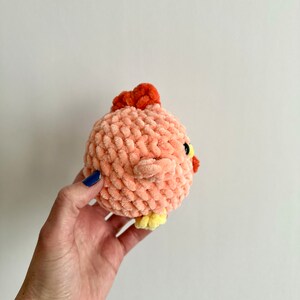 Crochet Baby Chick/softie Plushie/peach Orange Stuffed Chicken/hand ...
