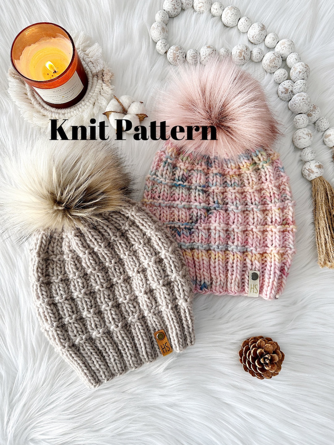THE WINTERLAND Beanie-knitting Pattern/instructions for 4 Yarn Weights ...