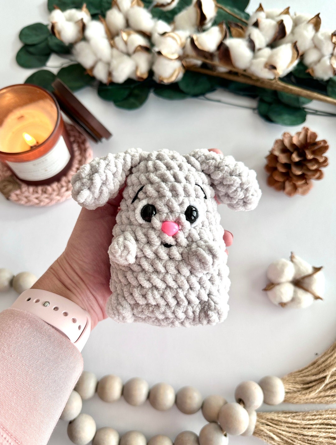 Crochet Bunny Rabbit/softie Plushie/small Gray Stuffed Easter Toy/hand ...