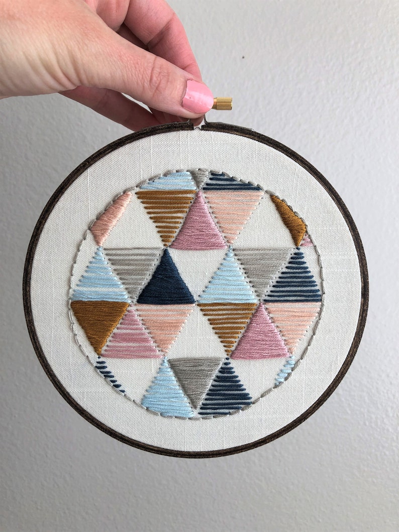 Hexagon Triangle Embroidery Hoop/Embroidery Wall Art/Hand | Etsy