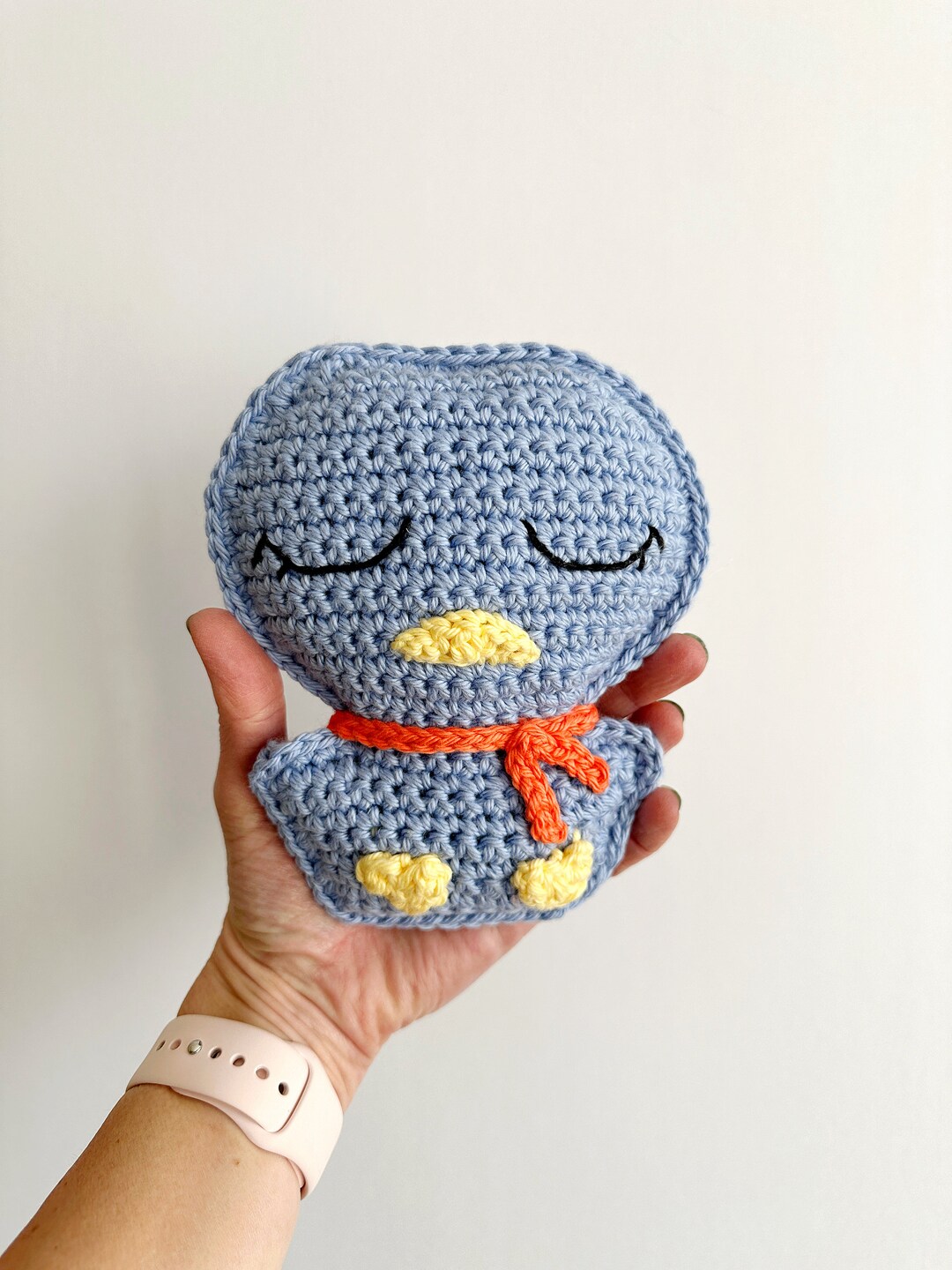 Crochet Duck/softie Plushie/blue Orange Stuffed Nursery Toy/hand ...