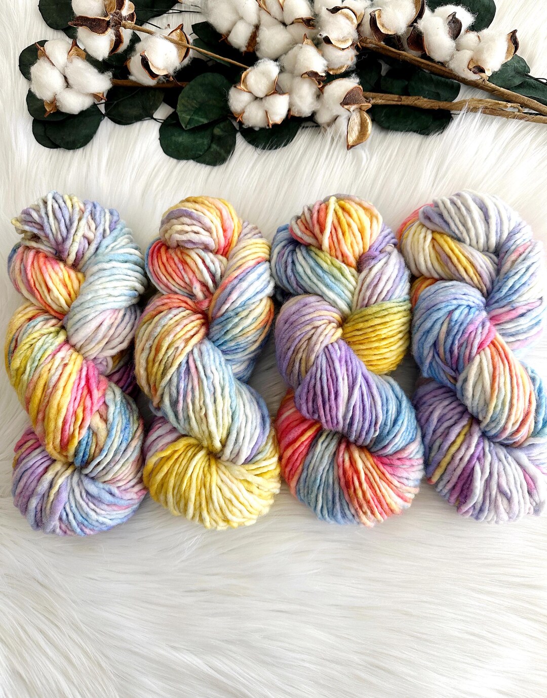 HAND DYED-LIGHT Super Bulky/heavy Bulky Weight Yarn/single Ply 109 ...