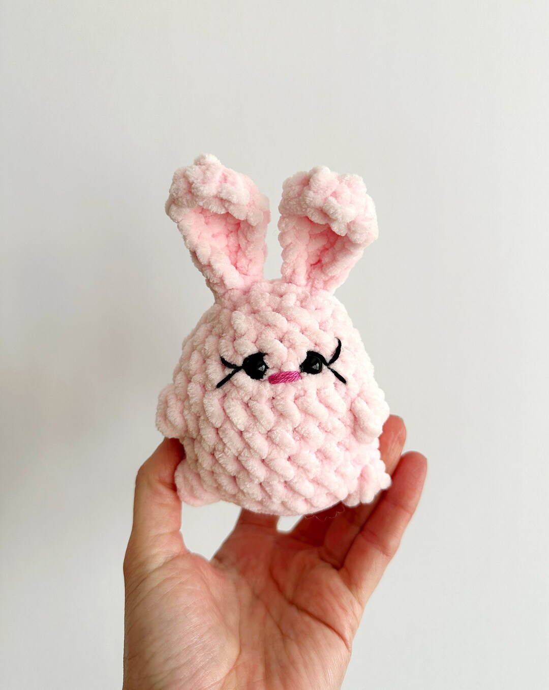Crochet Bunny Rabbit/softie Plushie/pink Stuffed Easter Bunny/hand ...