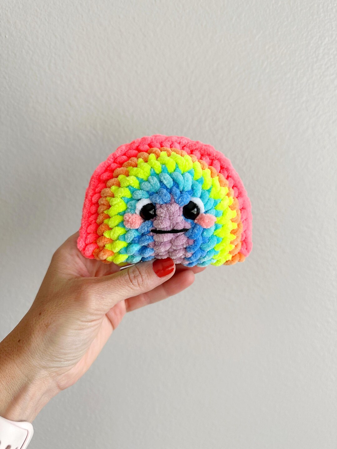 Crochet Rainbow Softie Plushie/cute Stuffed Rainbow Decor/hand ...