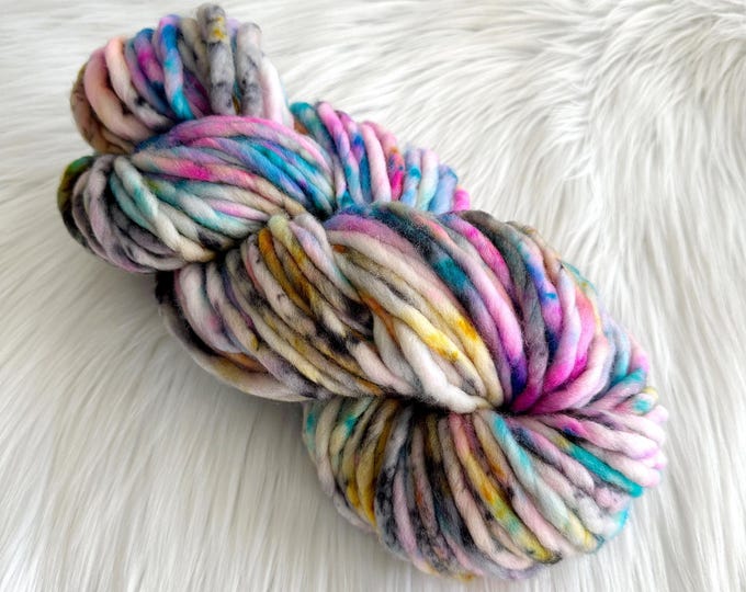 Hand Dyed-super BULKY LUSH Fluff Single Ply Yarn/98 Yd 150 Gram Skein ...