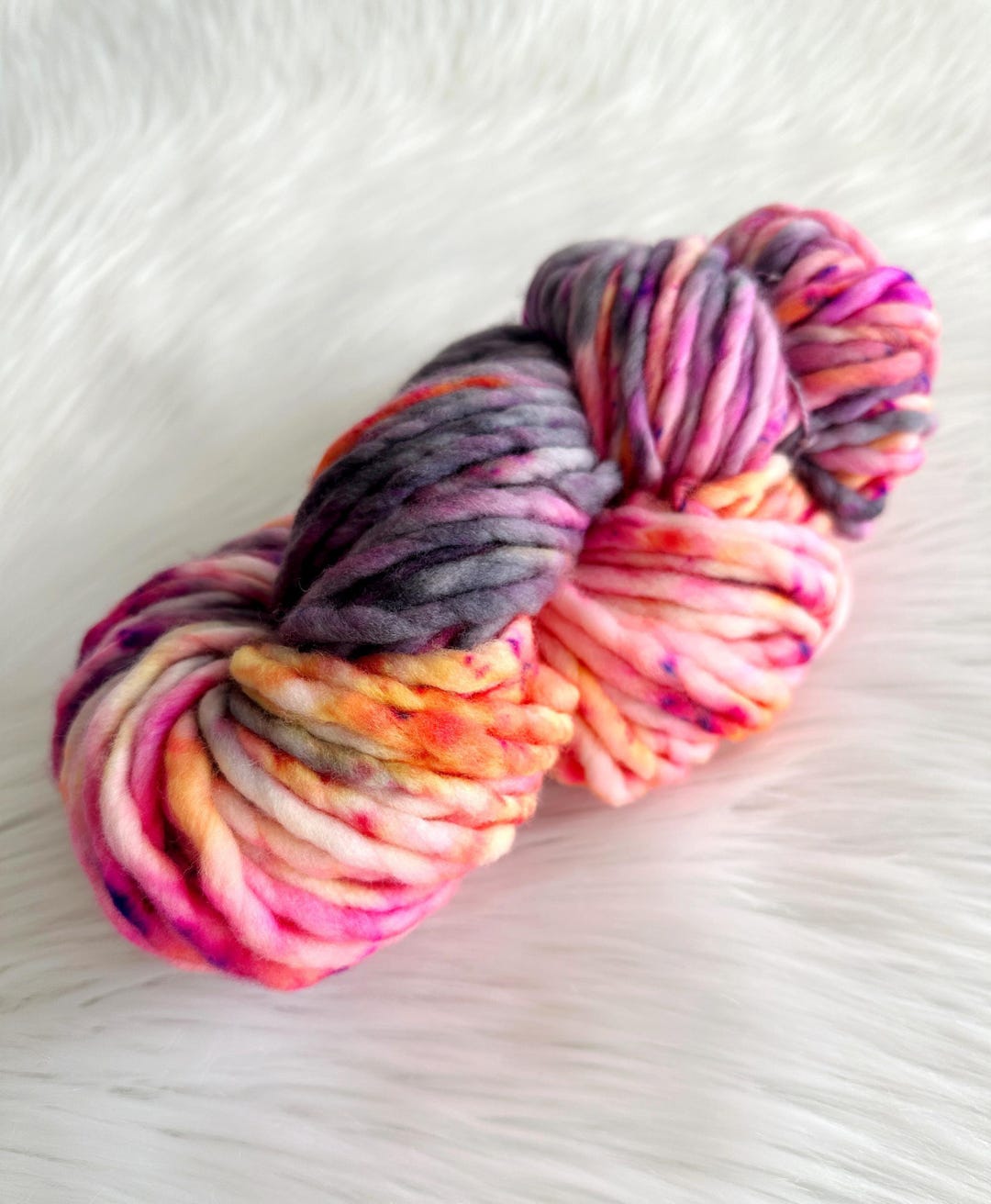 Hand Dyed-super BULKY LUSH Fluff Single Ply Yarn/98 Yd 150 Gram Skein ...
