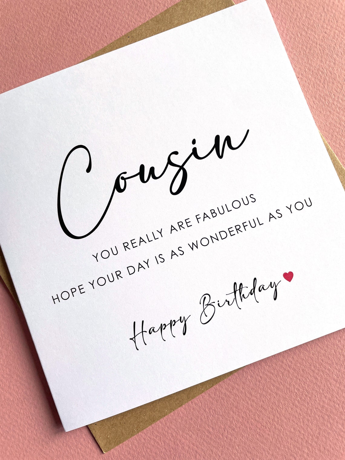 Cousin Birthday Card - Female Relation - Cousin Birthday - Card for Her ...