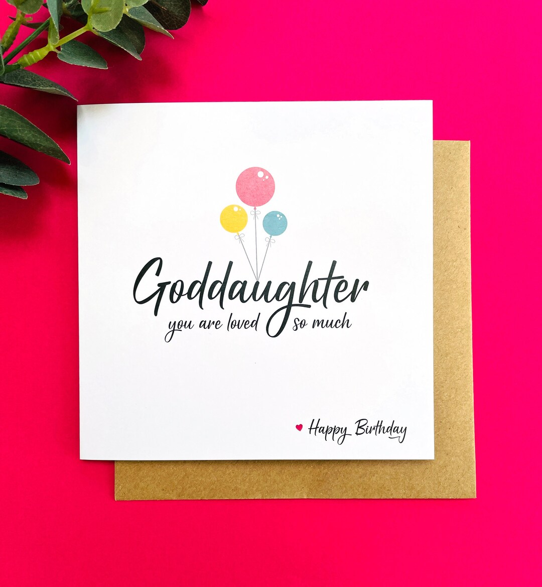 Goddaughter Birthday Card: Modern Balloons Design - Etsy