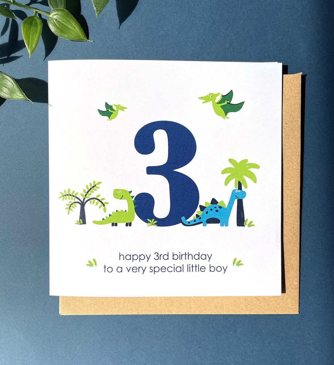 Boy 3rd Dinosaur Birthday Card 3rd Birthday Card Boy - Etsy