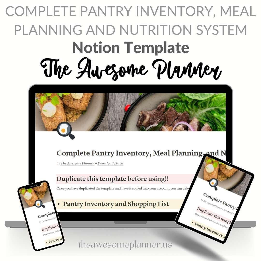 Complete Pantry Inventory, Meal Planning and Nutrition Tracking System ...