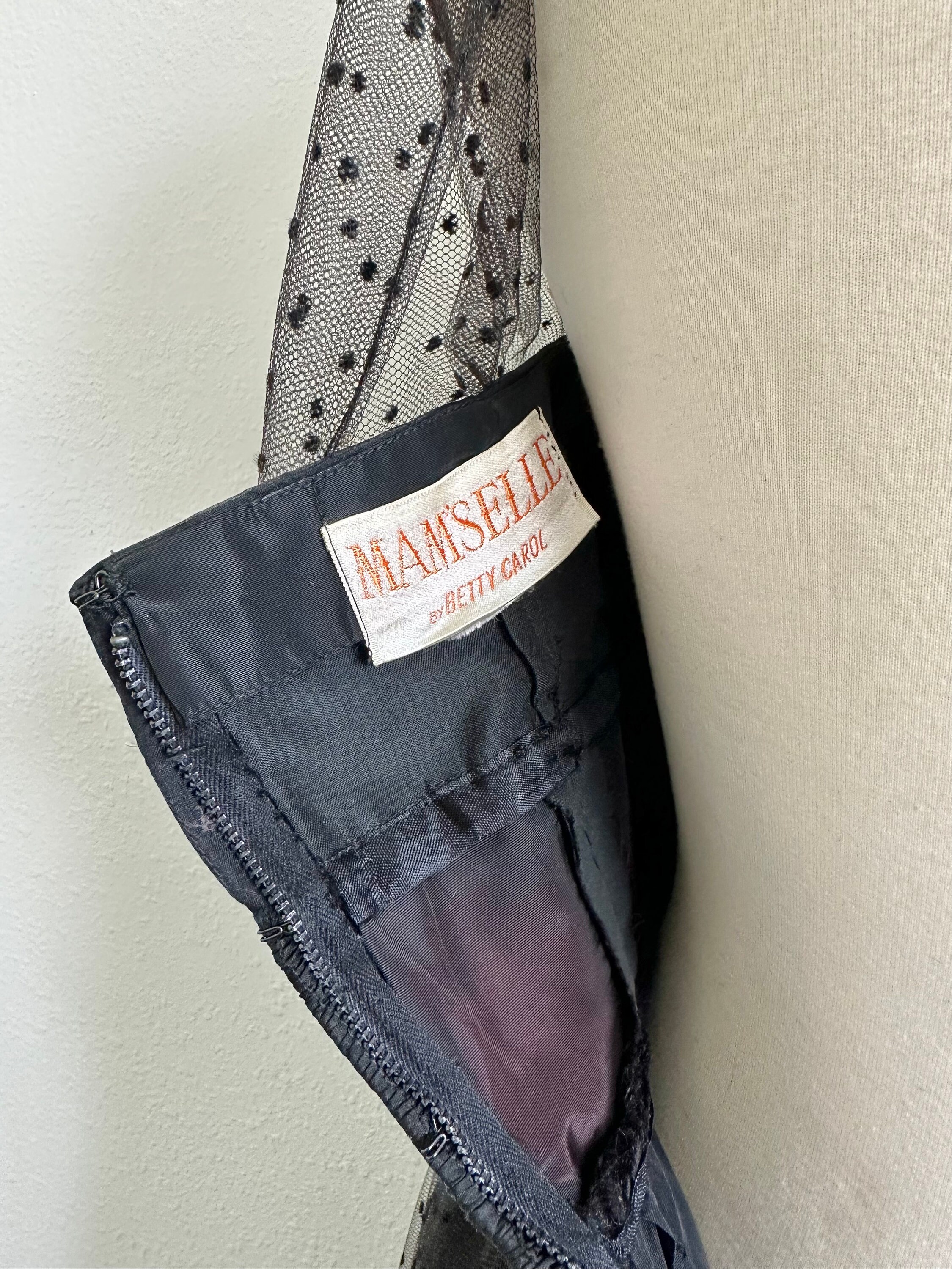 1960s Designer mamselle by Betty Carol Dress Polka Dot Illusion Bubble ...