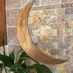 Metal Moon Art - 10" Steel Crescent Moon - Wall Art - Etsy