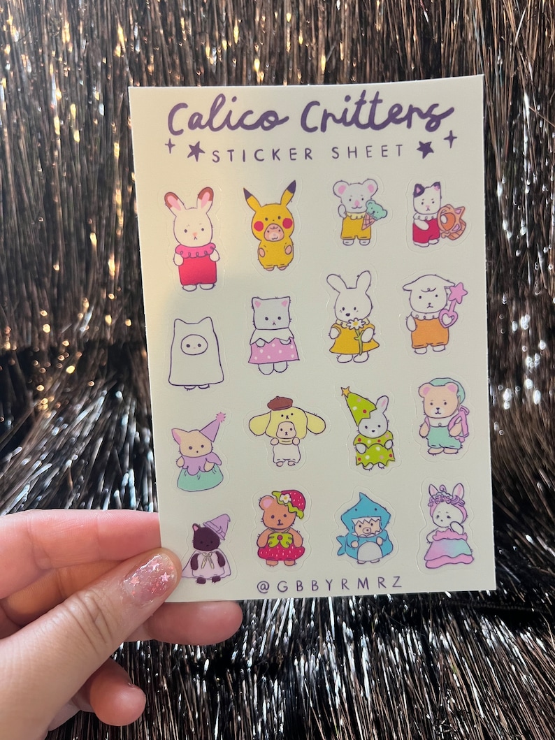 Critter Sticker Sheet - Etsy
