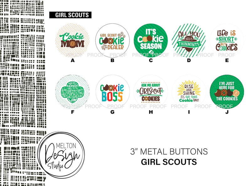 CUSTOM Girl Scout 3 Metal Buttons - Etsy