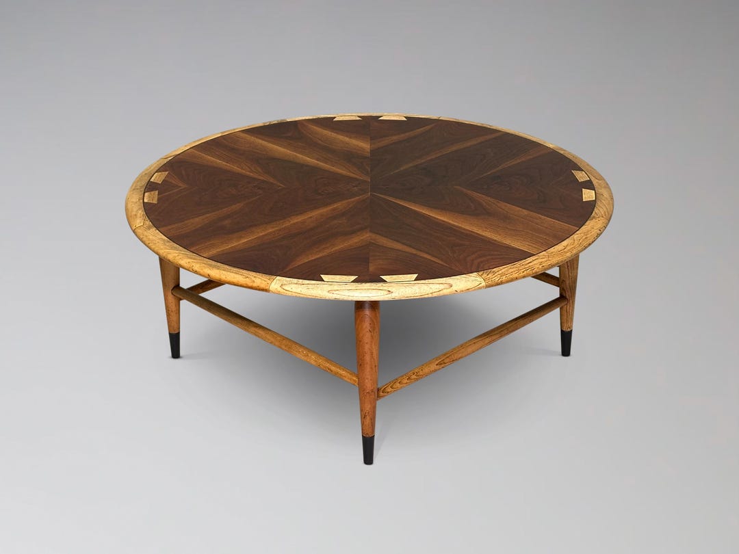 Restored Lane Acclaim Round Coffee Table - Mid Century Modern Danish ...