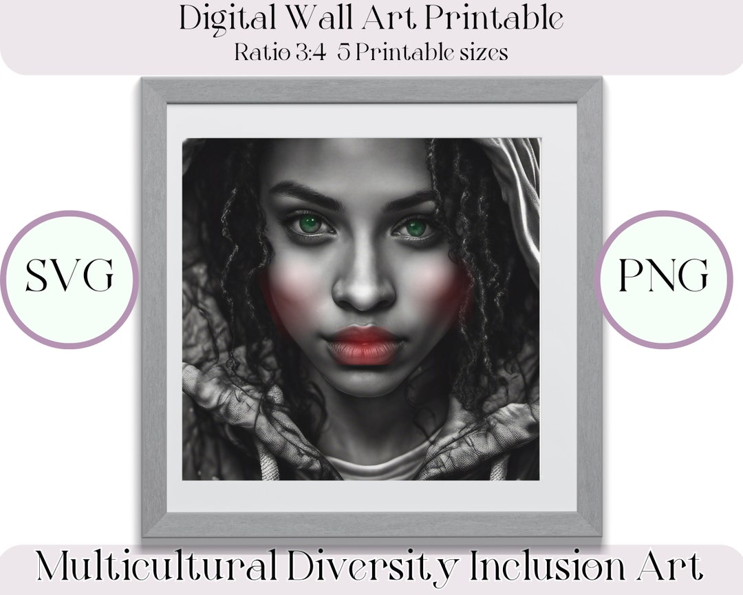Multicultural Woman Portrait Print, Carmen, Diversity Art (SVG, PNG) - Etsy