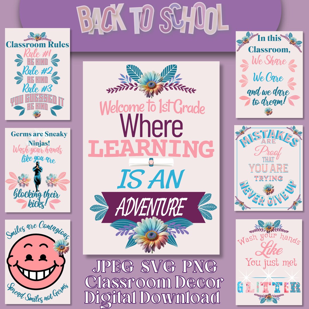 Classroom Décor Wall Sign Printable Poster Classroom Rules Aesthetic ...